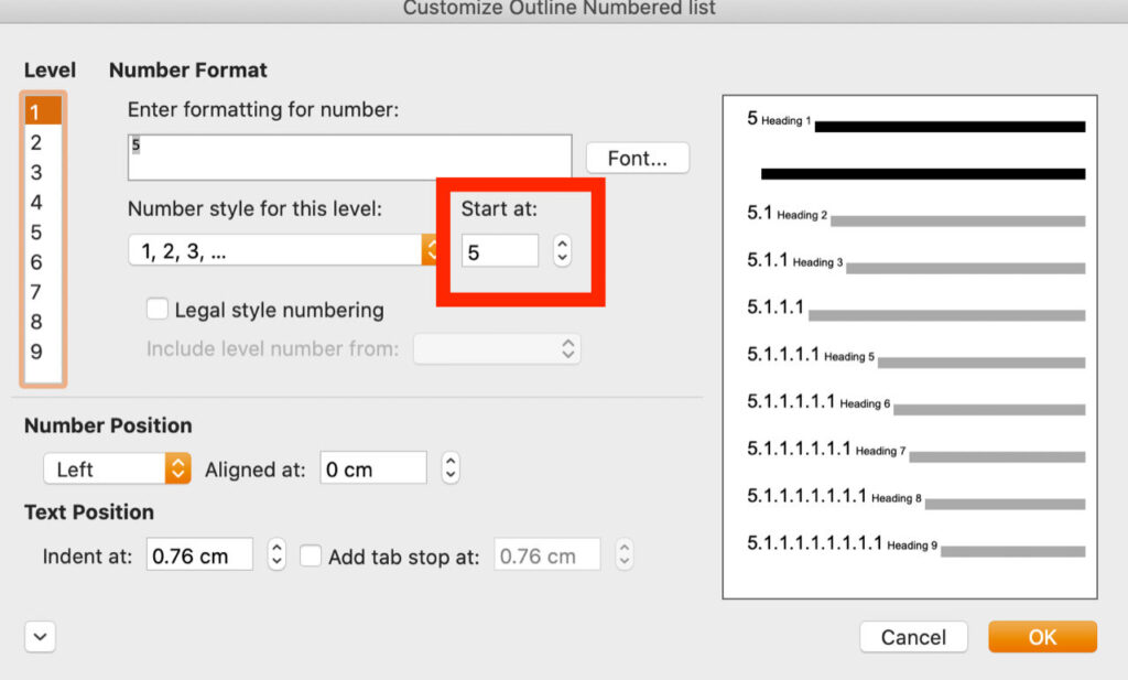MS Word: How to Change Heading Numbering to Start on a Different Number ... MS Word: How to Change Heading Numbering to Start on a Different Number ...