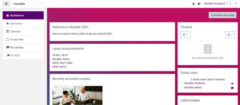 How to Add A Custom Message to Dashboard on Moodle – XELIUM : clarity ...