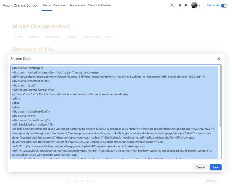 How to add custom messages to the Home page on Moodle – XELIUM ...