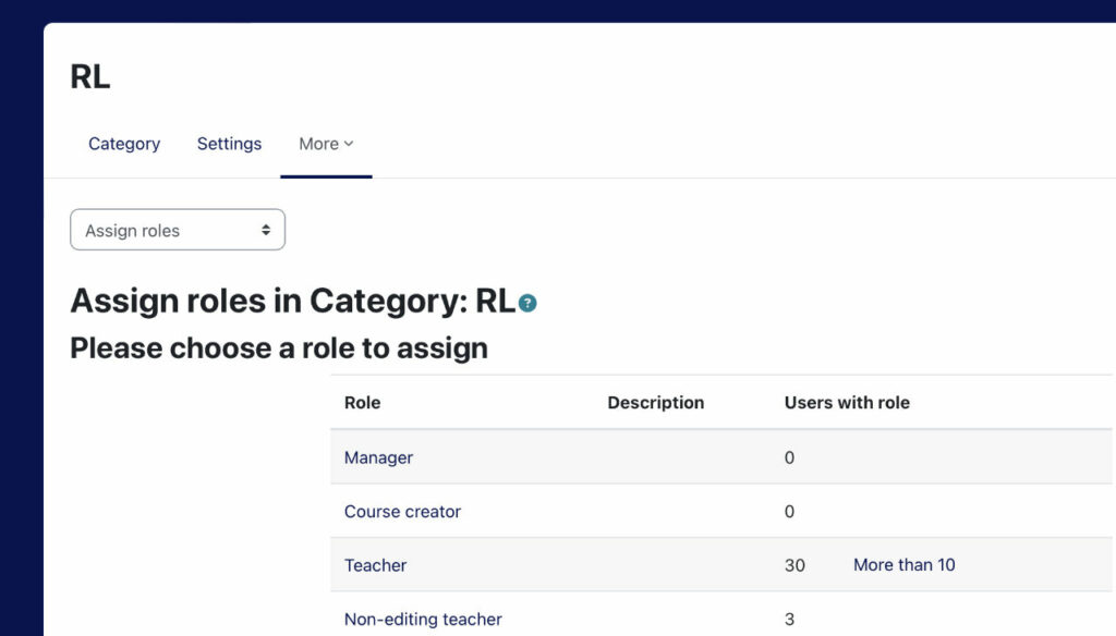 How to Assign Roles in Moodle Category and Sub-Category – XELIUM : clarity defined