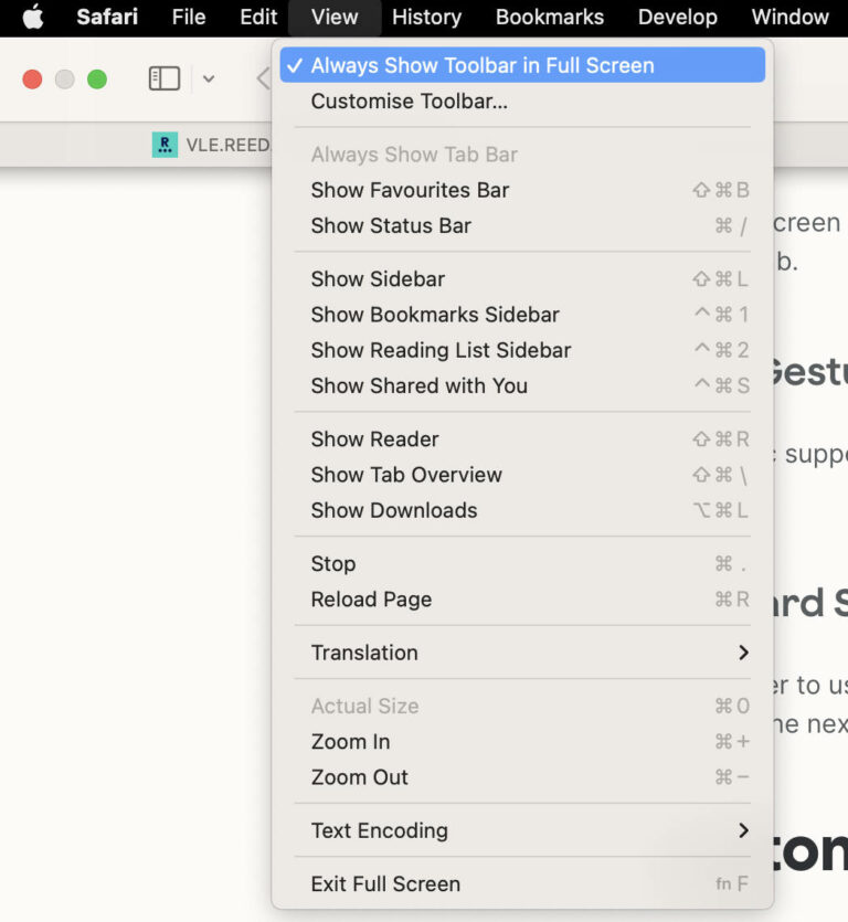 How to Remove Toolbar from Full Screen Mode in Safari & Chrome Browsers on MacOS – XELIUM ...