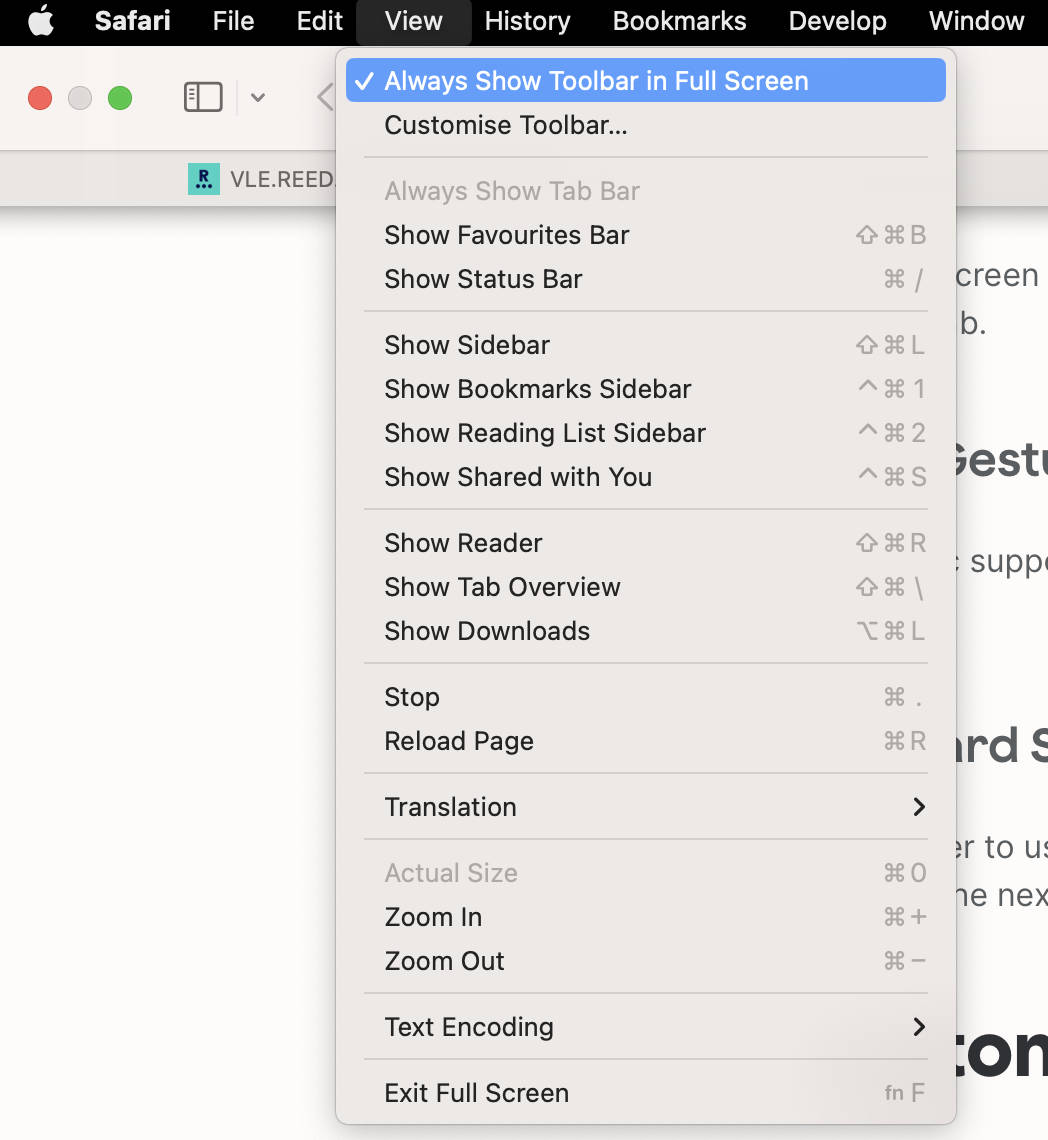 How to Remove Toolbar from Full Screen Mode in Safari & Chrome Browsers on MacOS – XELIUM ...