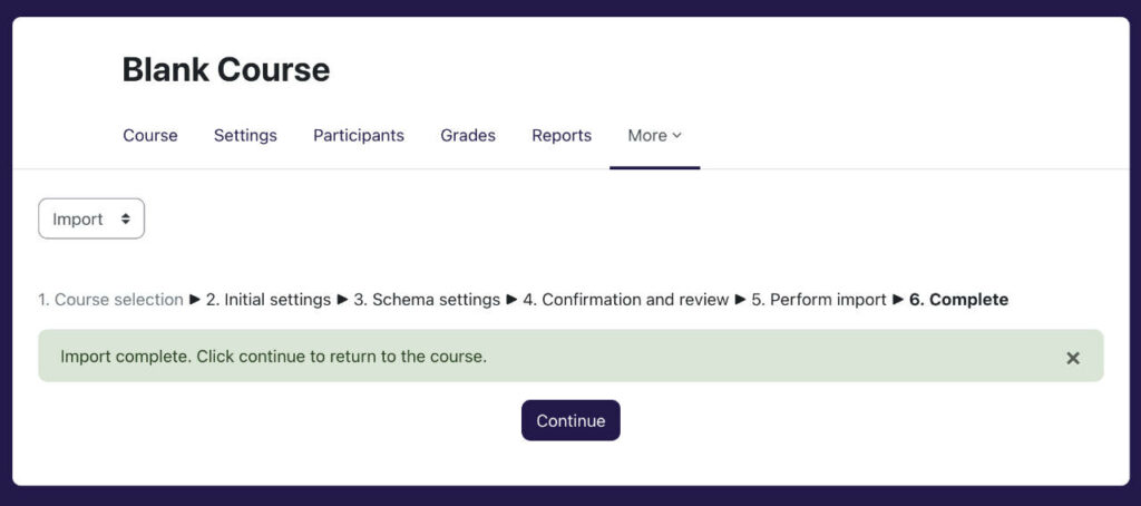 Copying Or Importing Resources And Activities From Another Course In