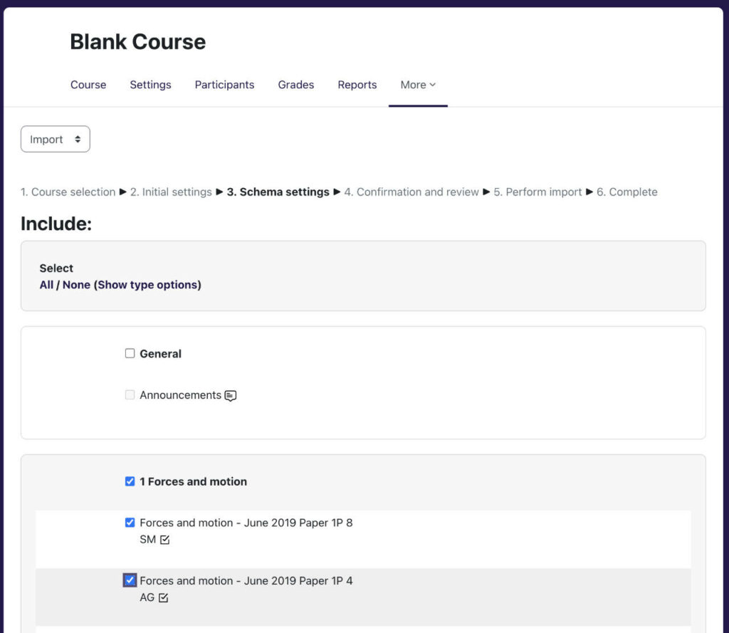 Copying or Importing Resources and Activities from Another Course in ...